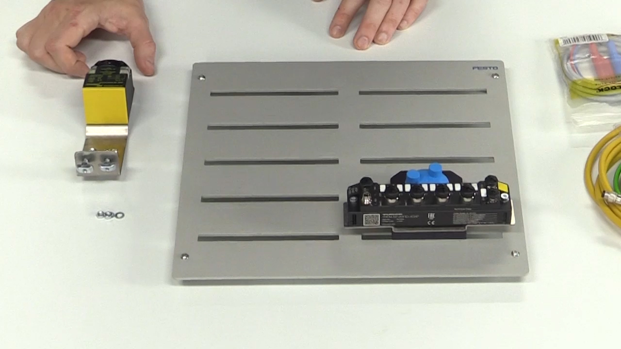 insert two screws washers and t nuts on the mounting bracket of the ...